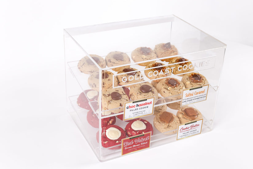 Elegant Cookie Display Cabinet + Our Best Selling Loaded Cookies – Gold ...